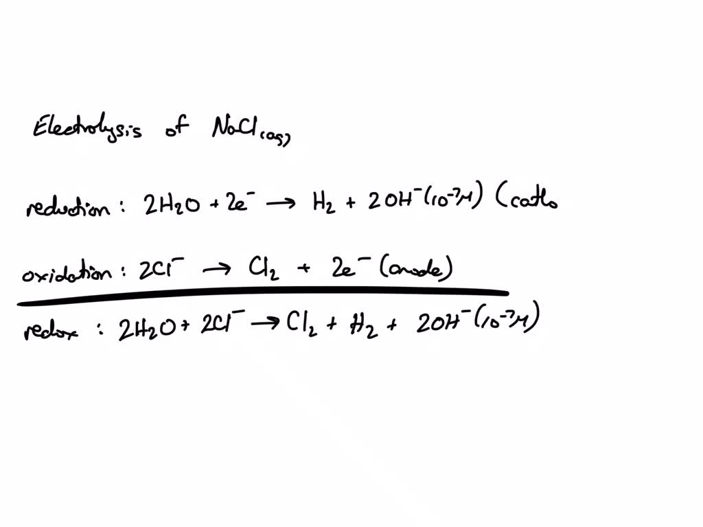 SOLVED: 2-The electrolysis of an aqueous sodium chloride solution using inert electrodes ...