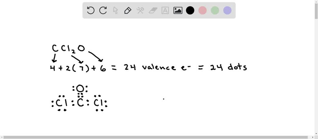 SOLVED: CCl2O: The central atom has two lone pairs of electrons and has ...