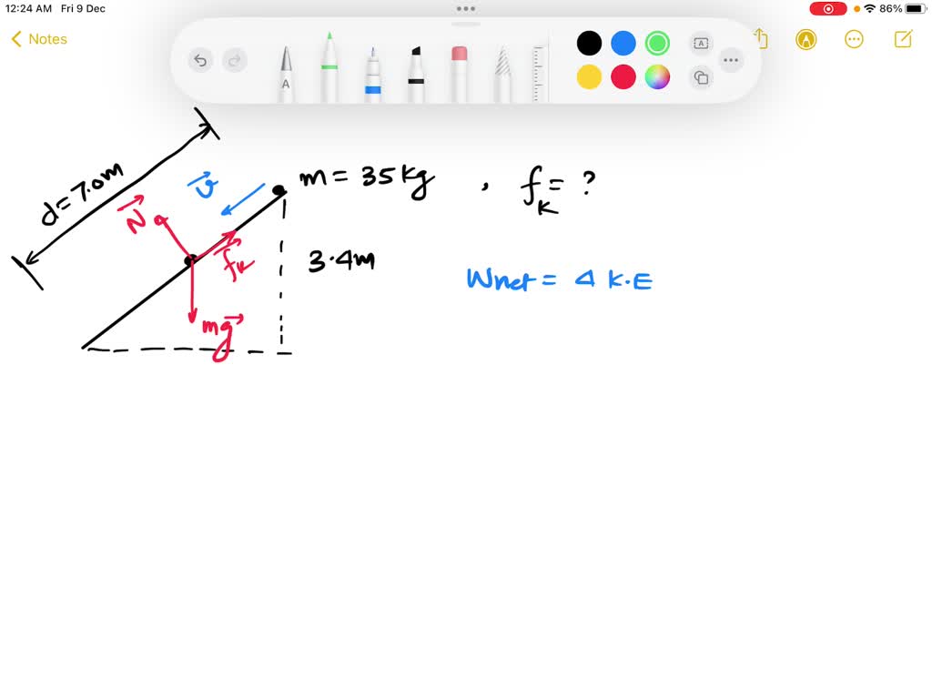 SOLVED: A 35 kg child slides down a playground slide at a constant speed. The slide has a height ...