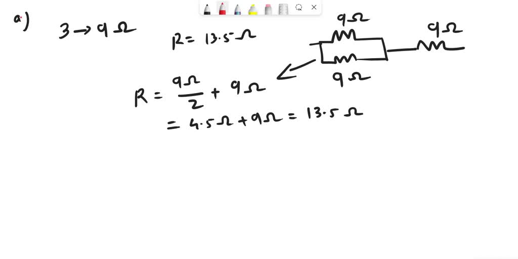 SOLVED: Show how would you connect three resistors of 9 ohm each so ...