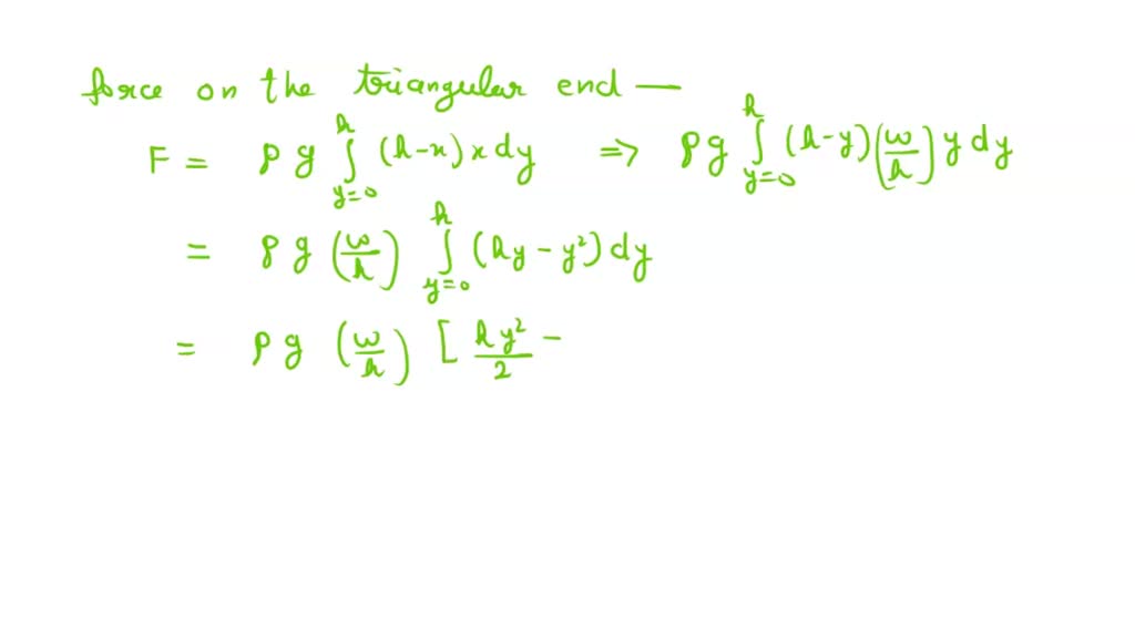 SOLVED: The trough in the figure below has width W = 2 ft, length L ...