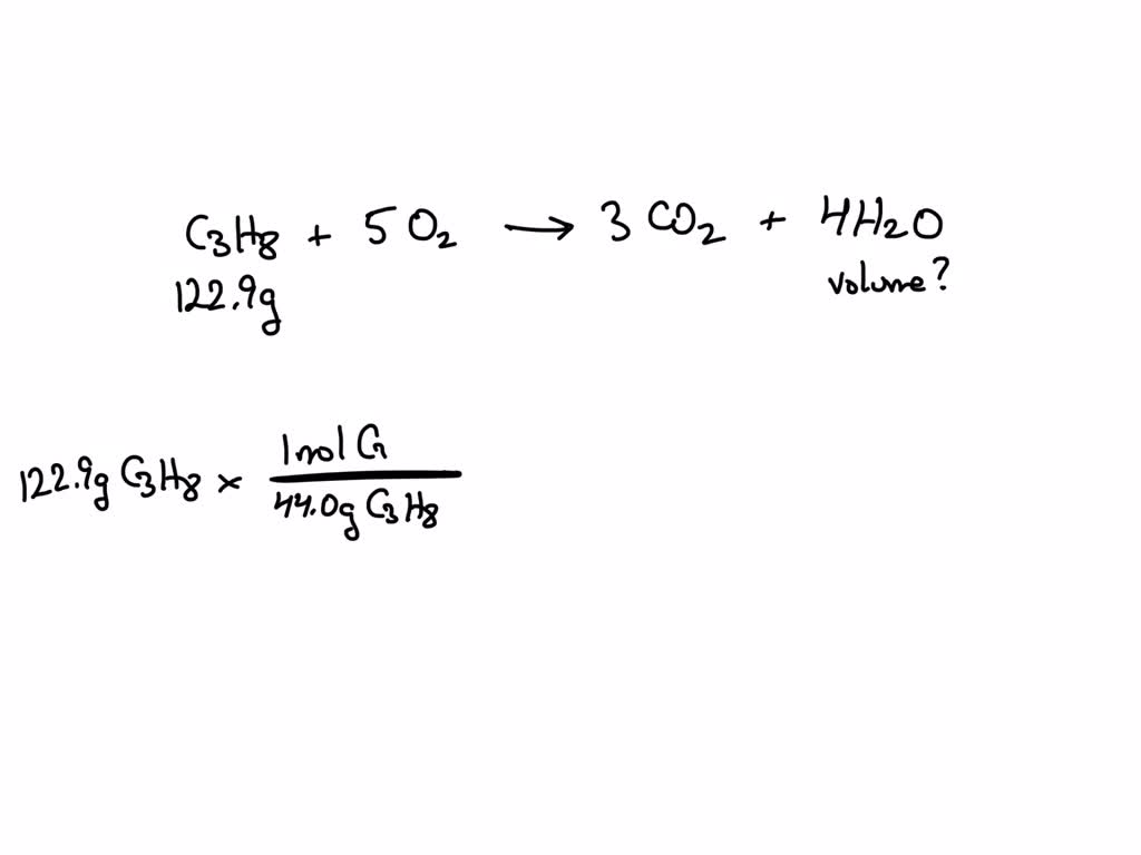 SOLVED: In the following reaction, how many liters of water vapor would be produced if 122.9 g ...