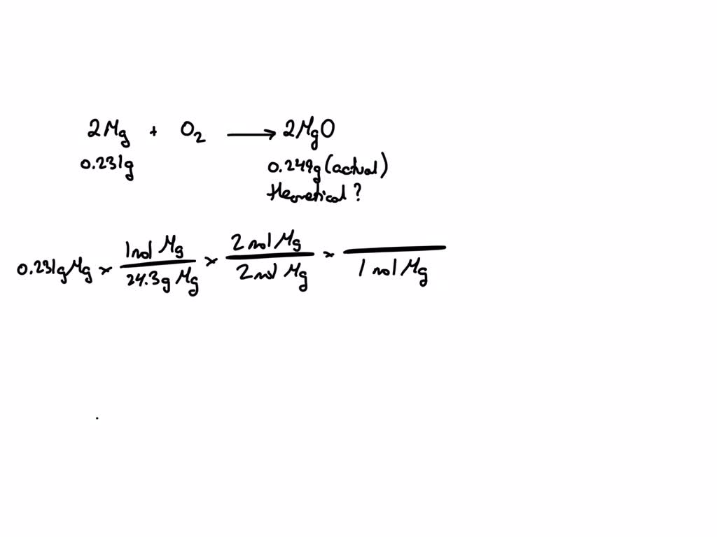 SOLVED: A 0.231 g piece of solid magnesium reacts with gaseous oxygen ...