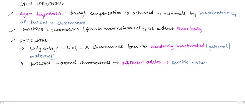 SOLVED: 'Which of the following is not tenant of the Lyon hypothesis? X ...