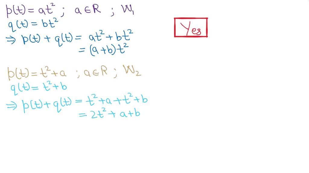 SOLVED: point) Determine if each of the following sets is a subspace of [n, for an appropriate ...