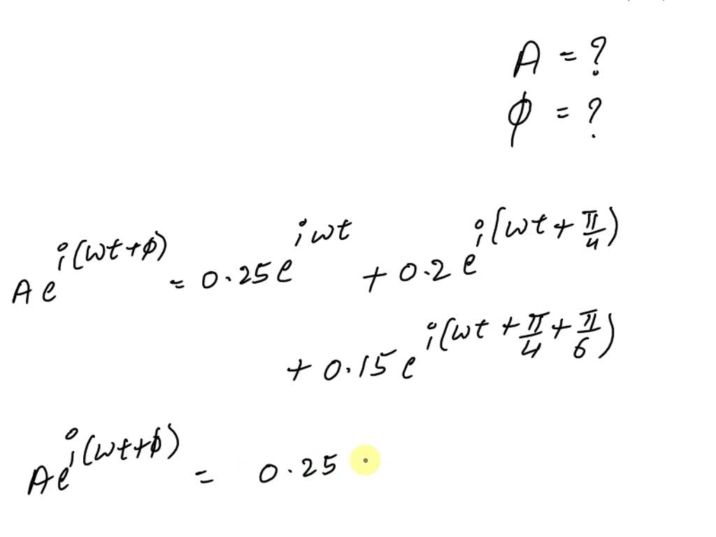SOLVED: A particle is simultaneously subjected to three simple harmonic motions, all of the same ...