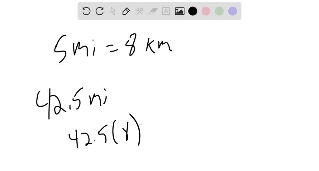 SOLVED A Distance Of 5km Is Greater Than 3 20 Miles 