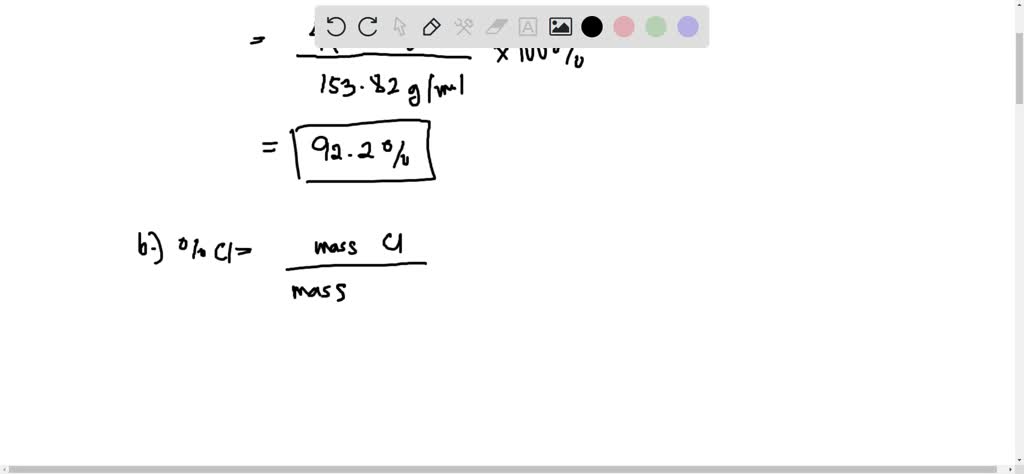 SOLVED: composition of Cl in each 84. Calculate the mass percent ...