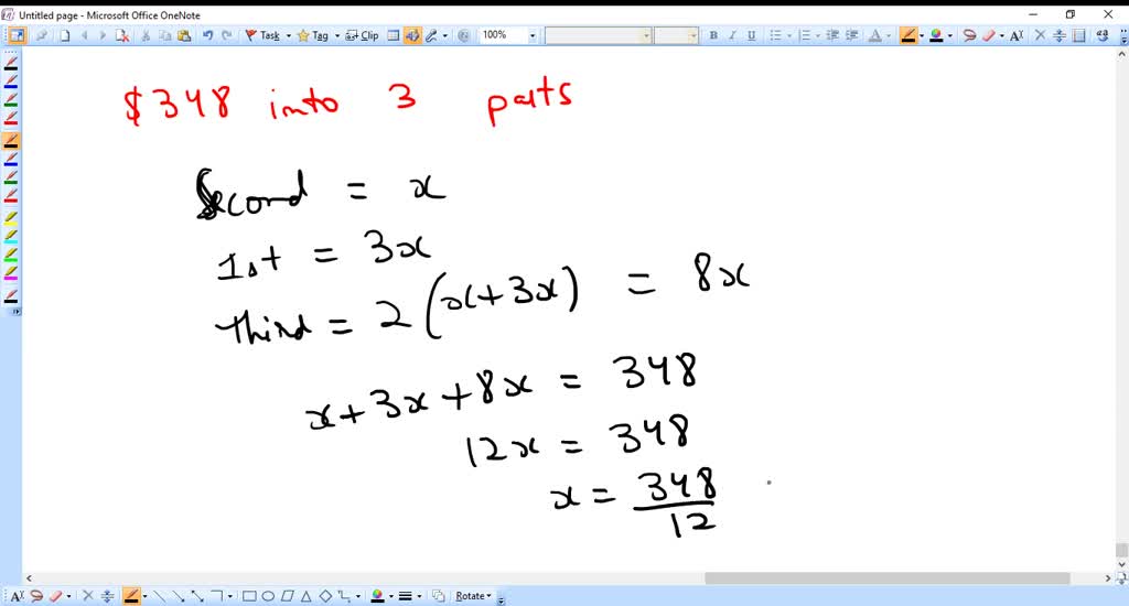 Distribute S348 into three parts so that the first part will be three ...