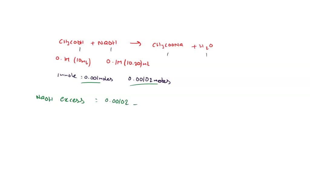 SOLVED: A weak acid- strong base titration was performed as follows: 10.00 mL of 0.10 M acetic ...