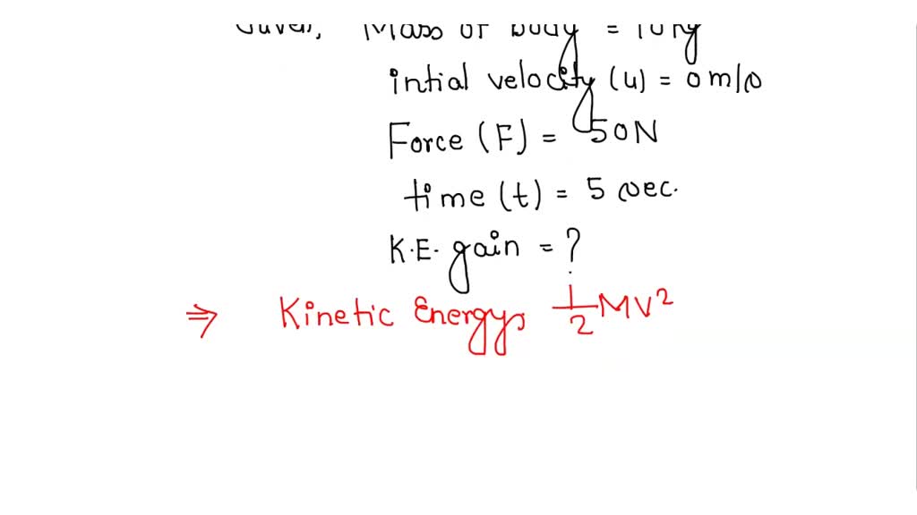 Solved A Body Of Mass 10kg Initially At Rest Is Subjected A Force Of
