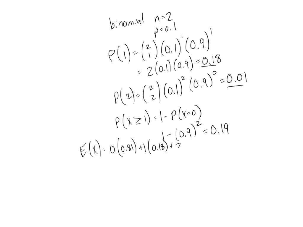 SOLVED: Consider a binomial experiment with two trials and p = 0.1. A. Compute the probability ...