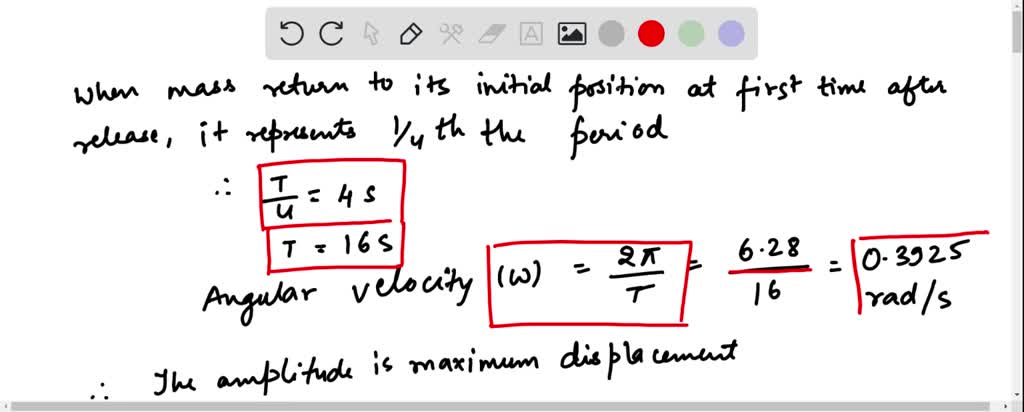 A mass suspended from a spring is pulled down distance of 2 ft from its ...