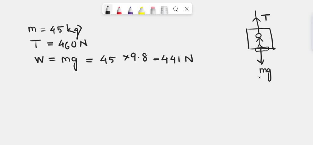 SOLVED: 2) A 45-kg person steps on a scale in an elevator. The scale ...