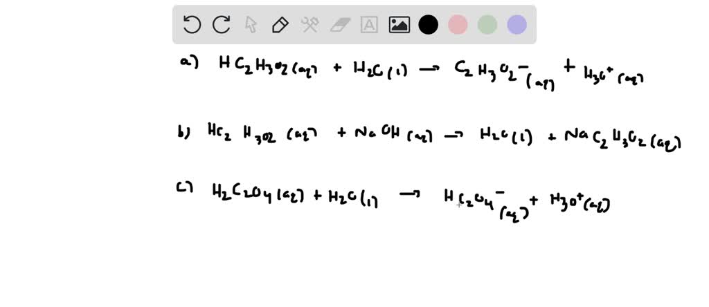 SOLVED: Write balanced equations in net-ionic form for: a. The dissociation of acetic acid into ...