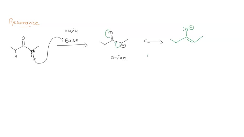 SOLVED: Draw both resonance structures of the anion formed by the reaction of the most acidic C ...