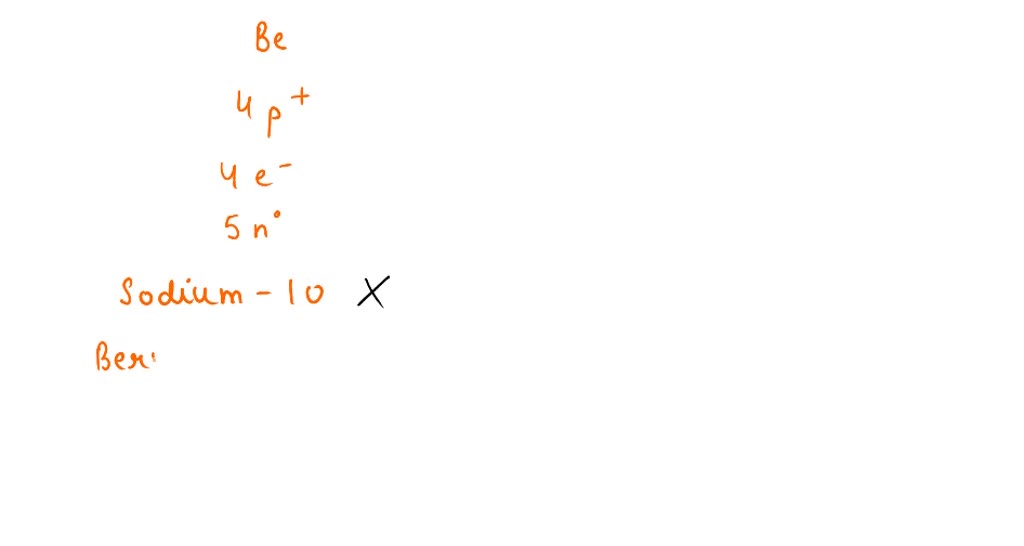 SOLVED: An atom of element Be has four protons, four electrons, and ...