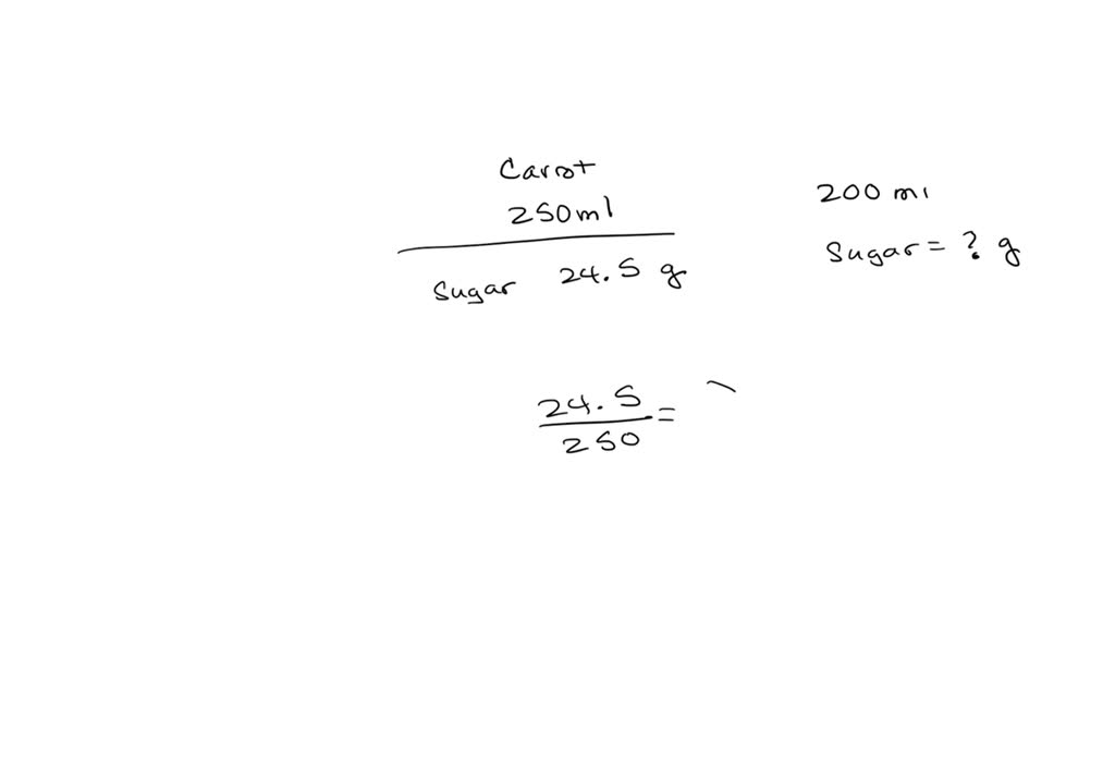 SOLVED: A carton of carrot juice displays the nutritional information ...