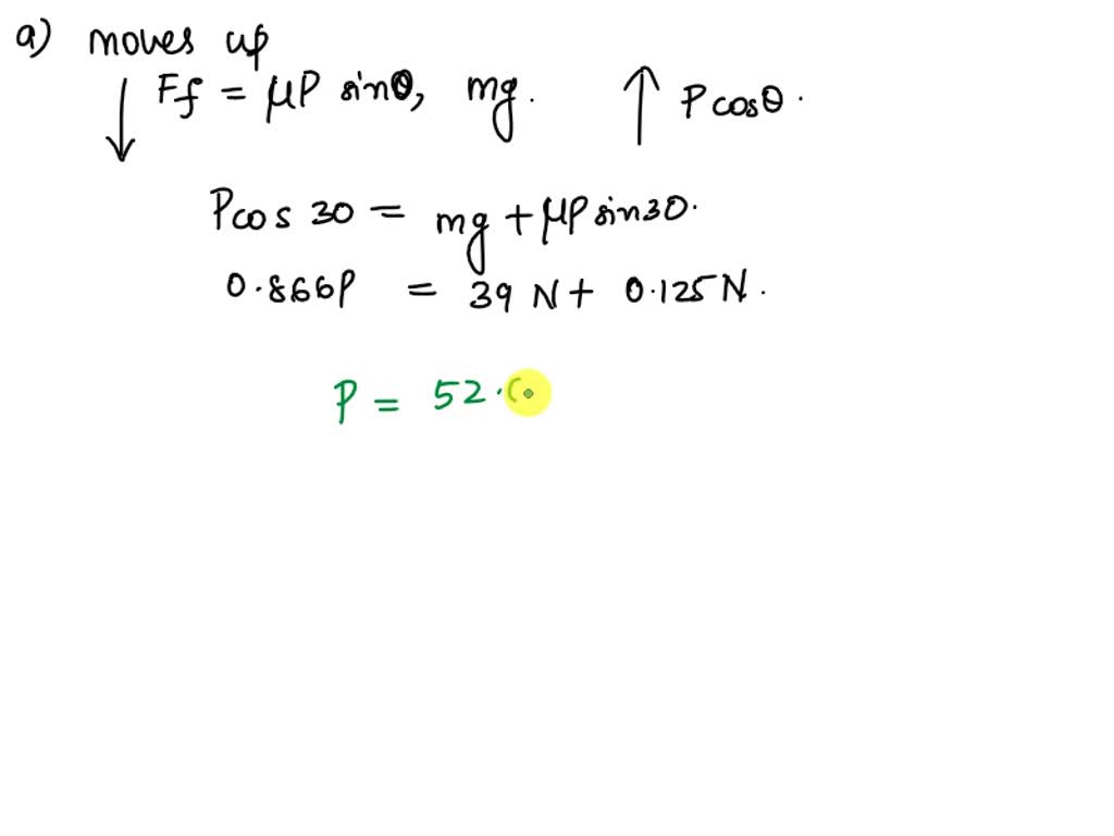 SOLVED: A 4.50 kg block is pressed against a vertical wall by a force (F), as shown in the ...