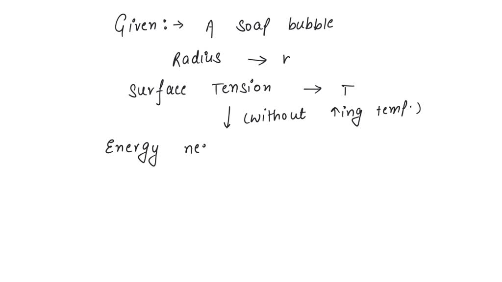 SOLVED: Radius of a soap bubble is 'r', surface tension of soap ...