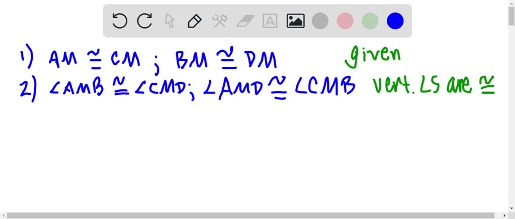 SOLVED: Given: AM = CM; BM = DM Prove: ABCD is a parallelogram. ABCD is a parallelogram. Segment ...