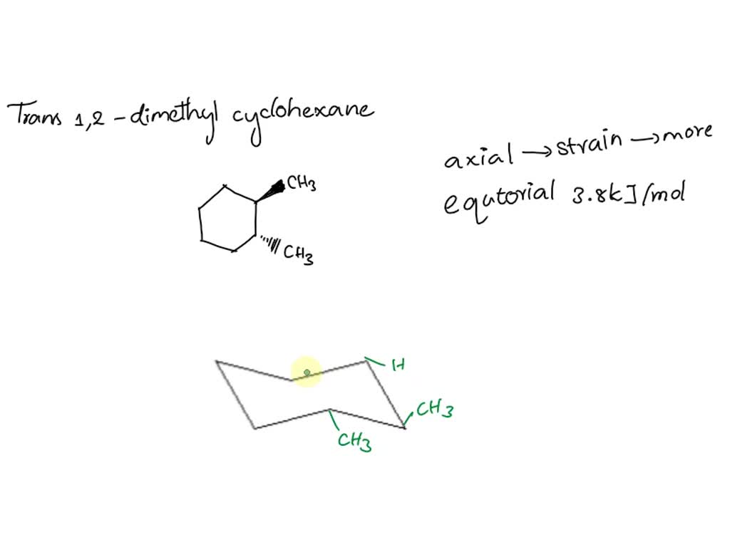 SOLVED: Exercise 3.4 Draw the lower energy chair conformations of a) trans-1,2 ...