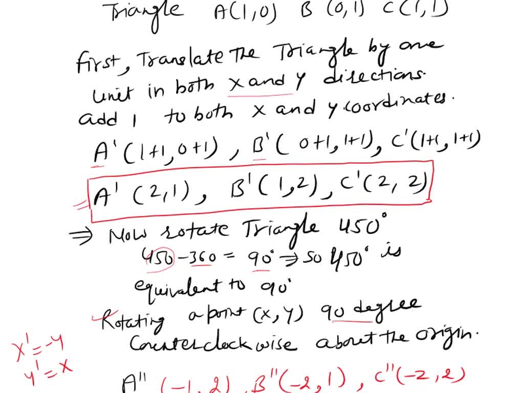 Find a transformation of triangle A(1,0), B(0,1), C(1,1) by ii ...