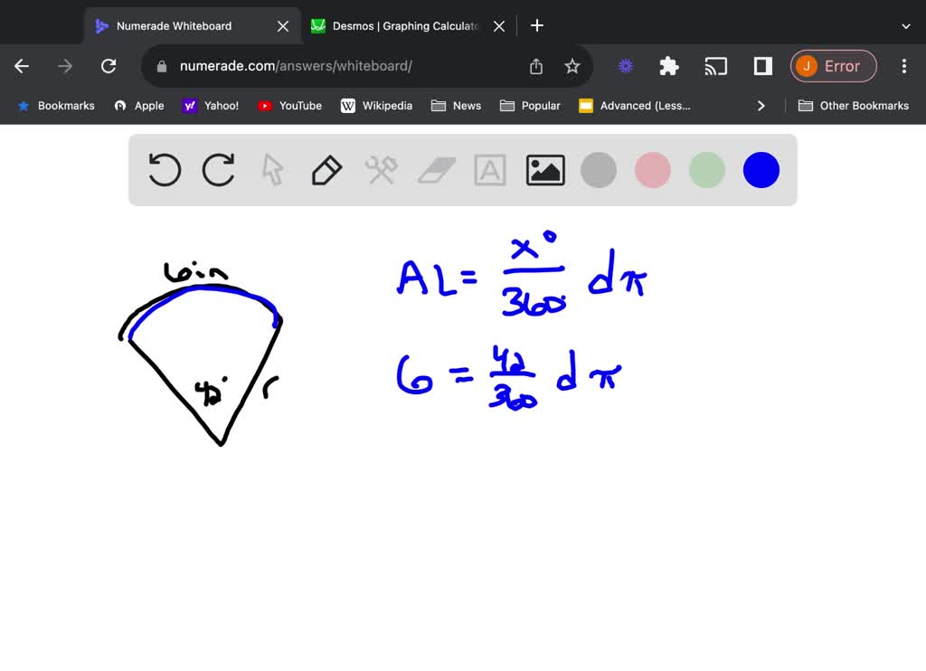 SOLVED: A slice of pizza whose edges form a 42° angle with an outer ...