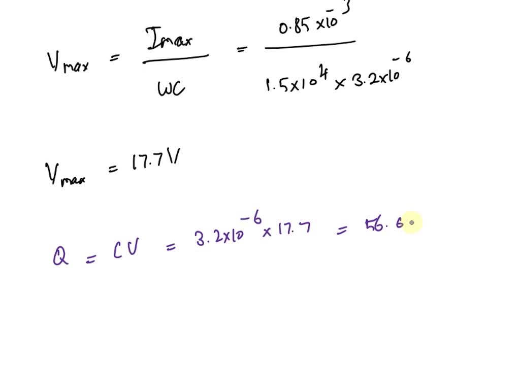 SOLVED: In an L-C circuit, L = 85.0 mH and C = 3.20 uF. During the ... SOLVED: In an L-C circuit, L = 85.0 mH and C = 3.20 uF. During the ...