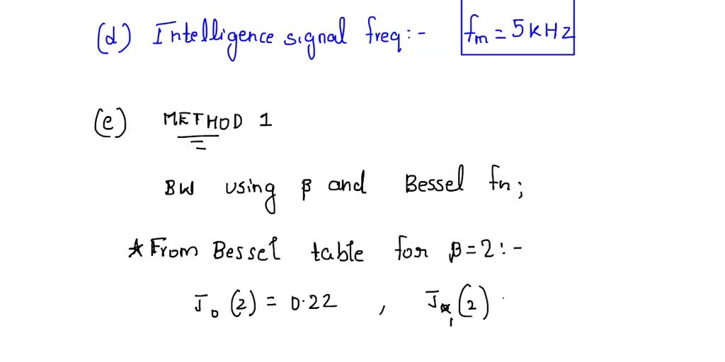 SOLVED: An FM signal 2000 sin(2t x 10^8+ 2sin t x 10^-t), is applied to 50 ohms antenna ...