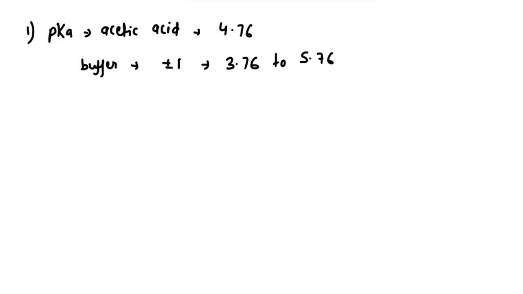 SOLVED: 1) What is the pKa of acetic acid? Over what range of pH values ...