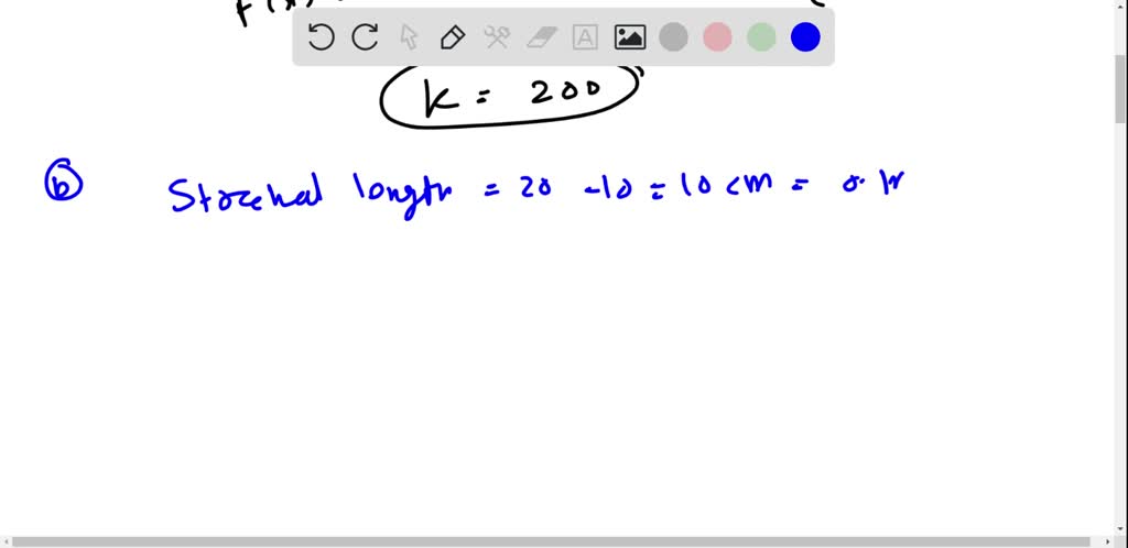 The natural length of a spring is 20 cm and a force of 10 N must be ...