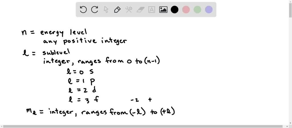 SOLVED: For n = 6 and l = 3, give the sublevel designation, the ...