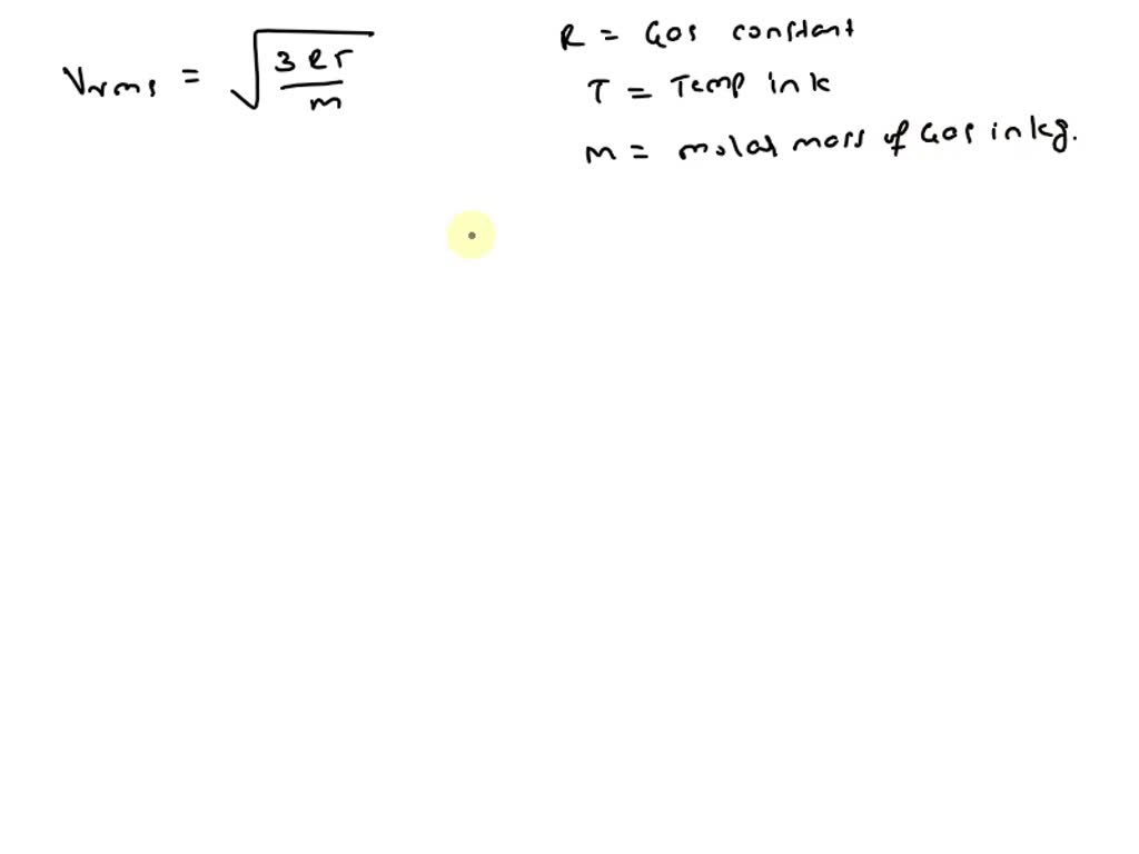 SOLVED: The root mean square speed of H2 molecules at 0 oC is 1698 m ...