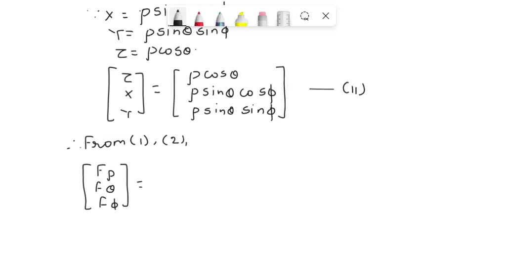 SOLVED: (10 pts) Rewrite F = xi + yj + zk in spherical coordinates, i.e ...