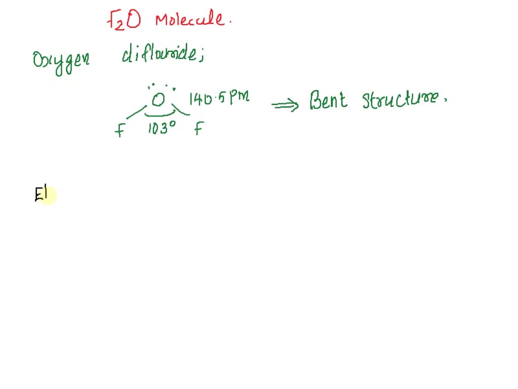 SOLVED: The compound F2O has two lone pairs on the central oxygen atom ...