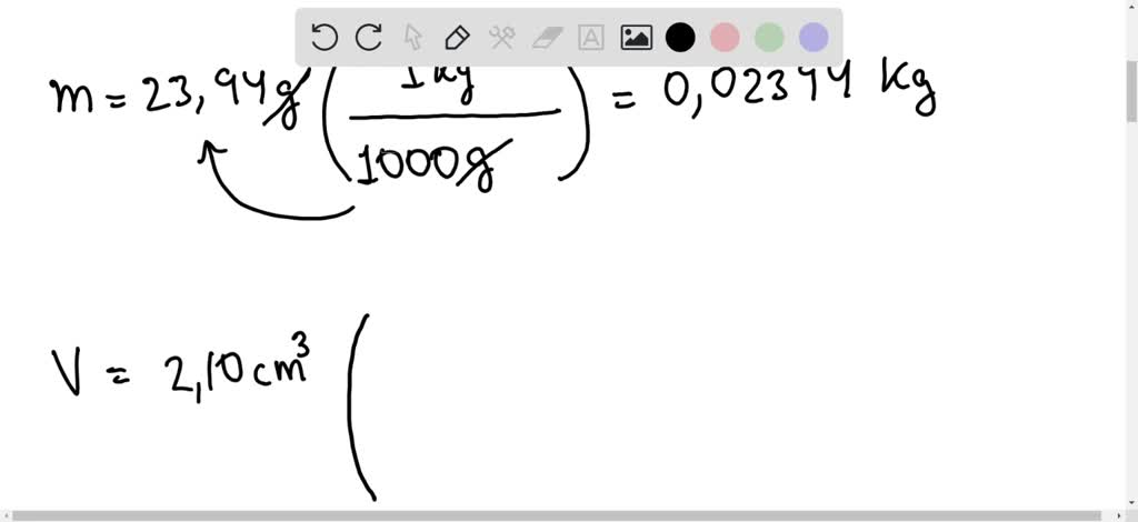SOLVED: A solid piece of lead has a mass of 23.94 g and a volume of 2. ...