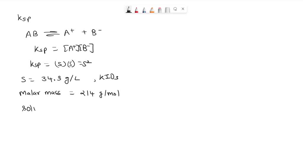 At a certain temperature, the solubility of potassium iodate, KIO3, is ...
