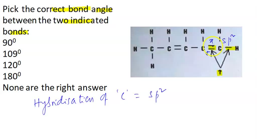 SOLVED: C01T04Q9232 Pick the correct bond angle between the two ...