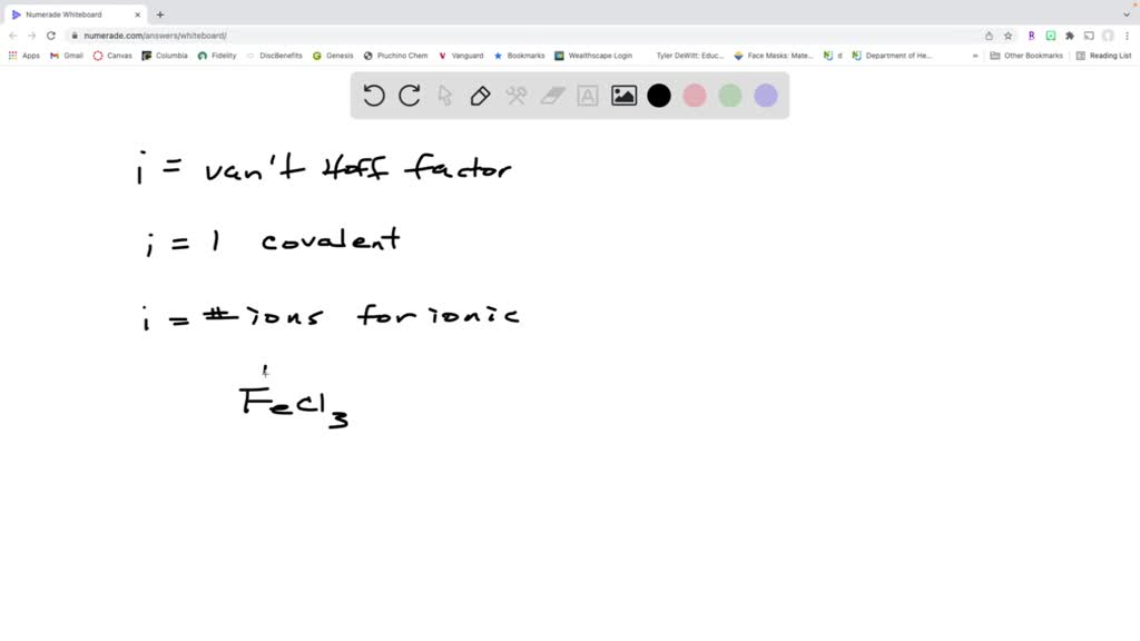 SOLVED: In dealing with ionic compounds and colligative properties, you need to consider the van ...
