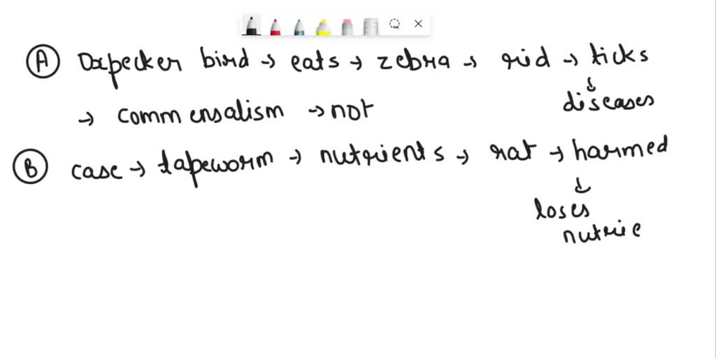 SOLVED: Which of the following describes a relationship of commensalism ...