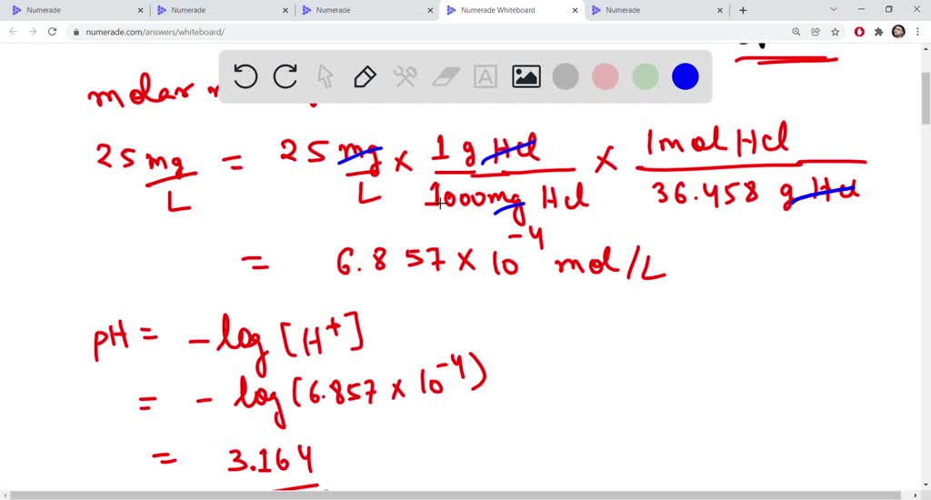 SOLVED: Problem 2: 2 points Hydrochloric acid, HCI; completely ionizes (.e: dissolves) in water ...