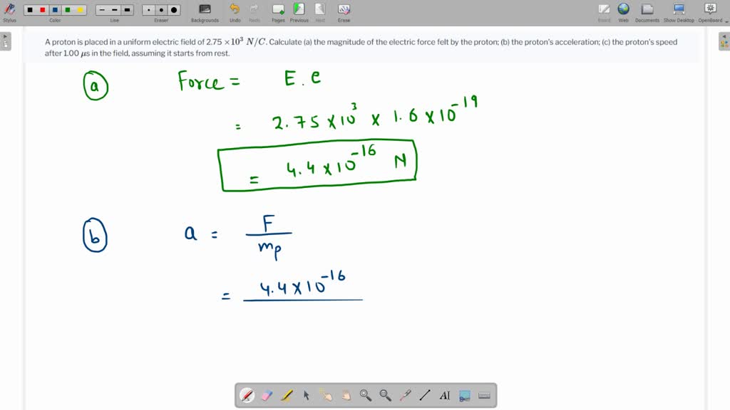 SOLVED A Proton Is Placed In A Uniform Electric Field Of 2 75 10 3 N SOLVED A Proton Is Placed In A Uniform Electric Field Of 2 75 10 3 N