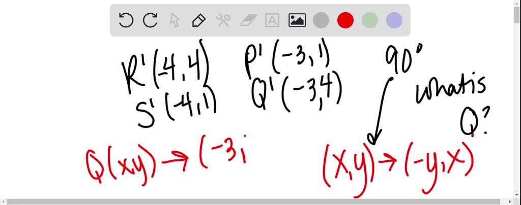 SOLVED: A rectangle is transformed according to the rule R0, 90Â°. The ...