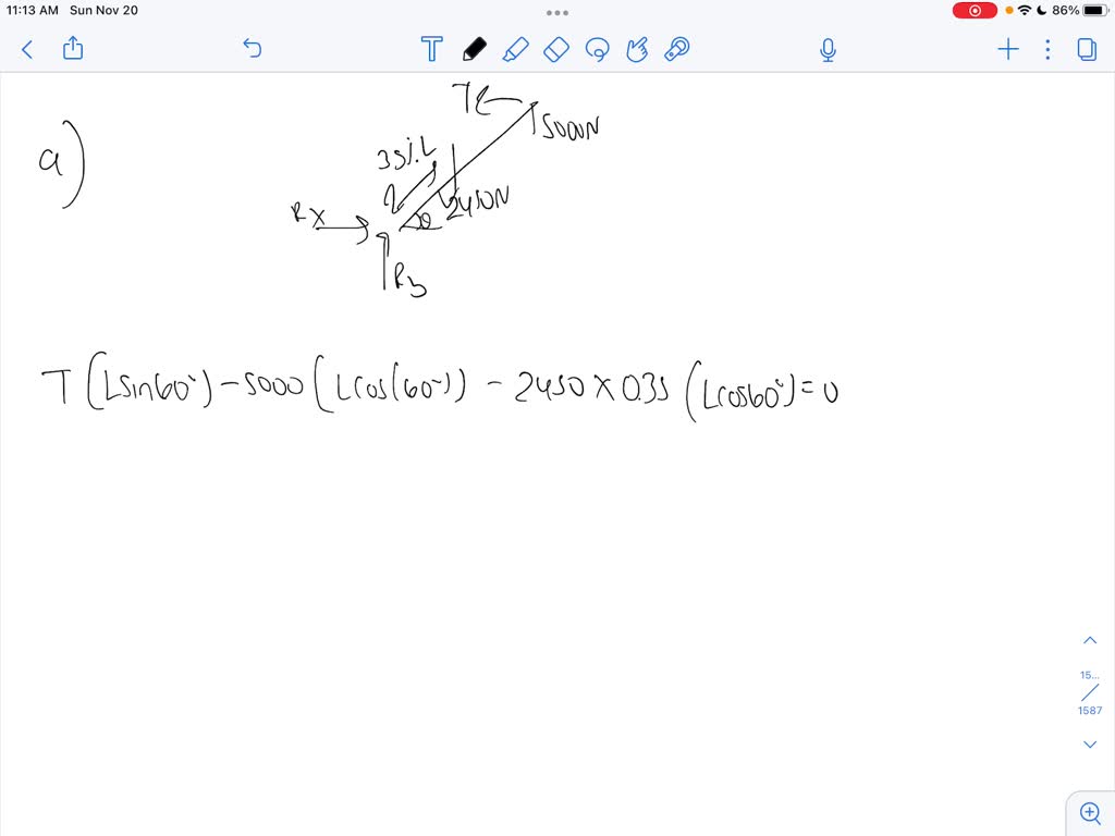 SOLVED: Find the tension in the guy wire Constants The boom in the ...