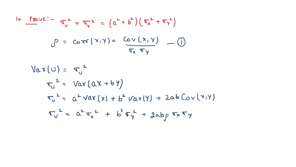 Let U = aX + bY and V = bX - aY, where X and Y are measured from their ...
