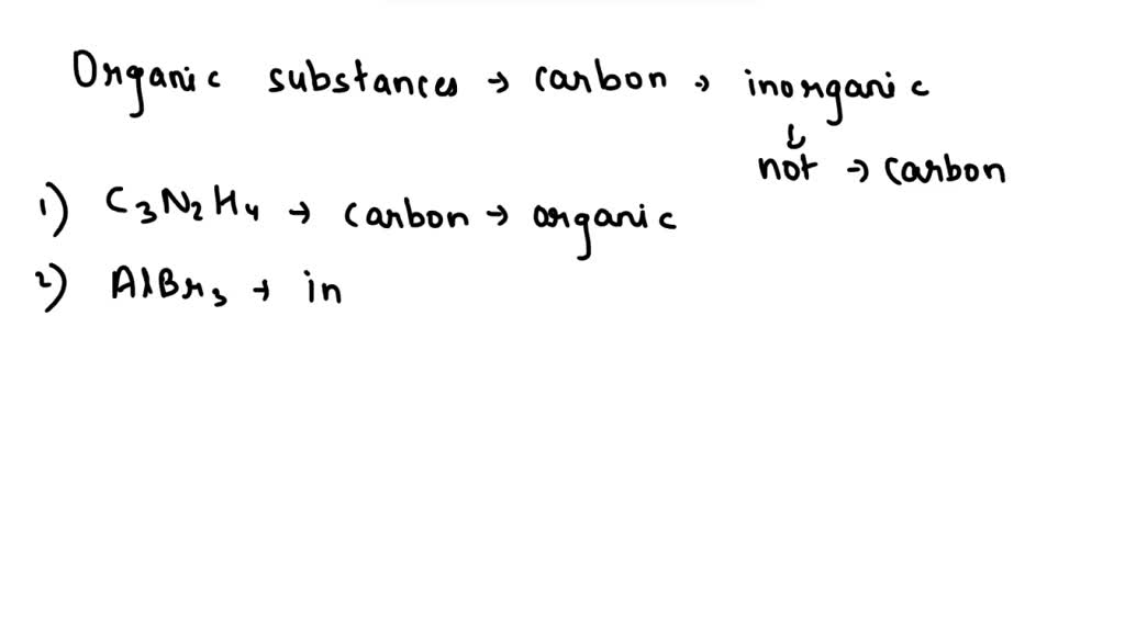 SOLVED: Sort the given molecules into organic and inorganic substances ...