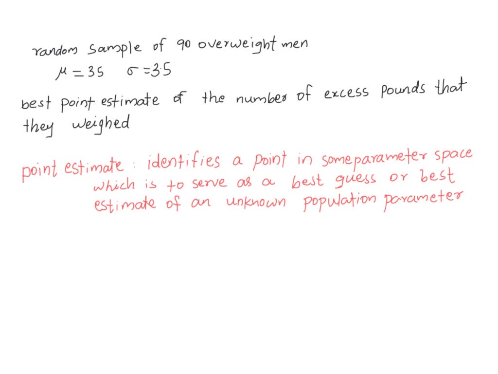SOLVED: For a random sample of 90 overweight men, the mean number of ...