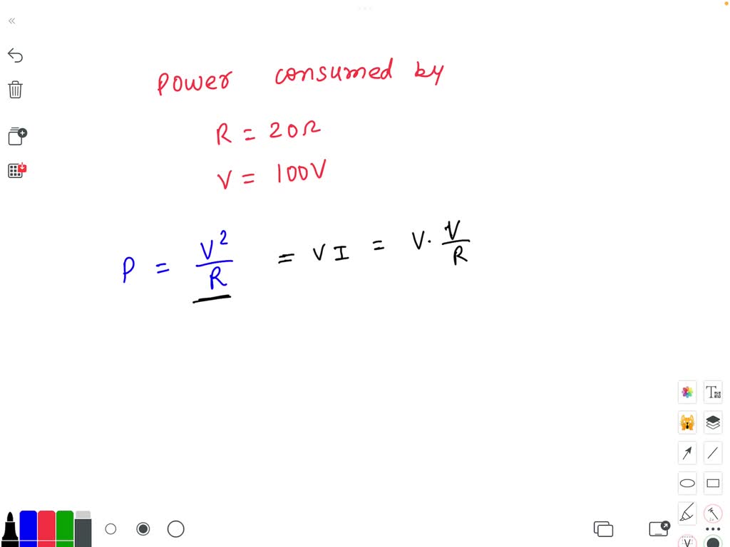 SOLVED: What is the power consumed by the resistor of 20 ohm connected ...