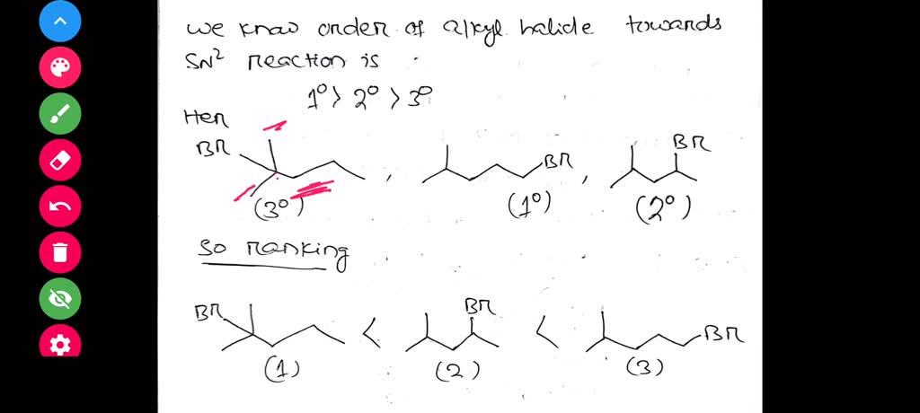 SOLVED: Rank the following alkyl halides in term of reactivity in a SN1 ...